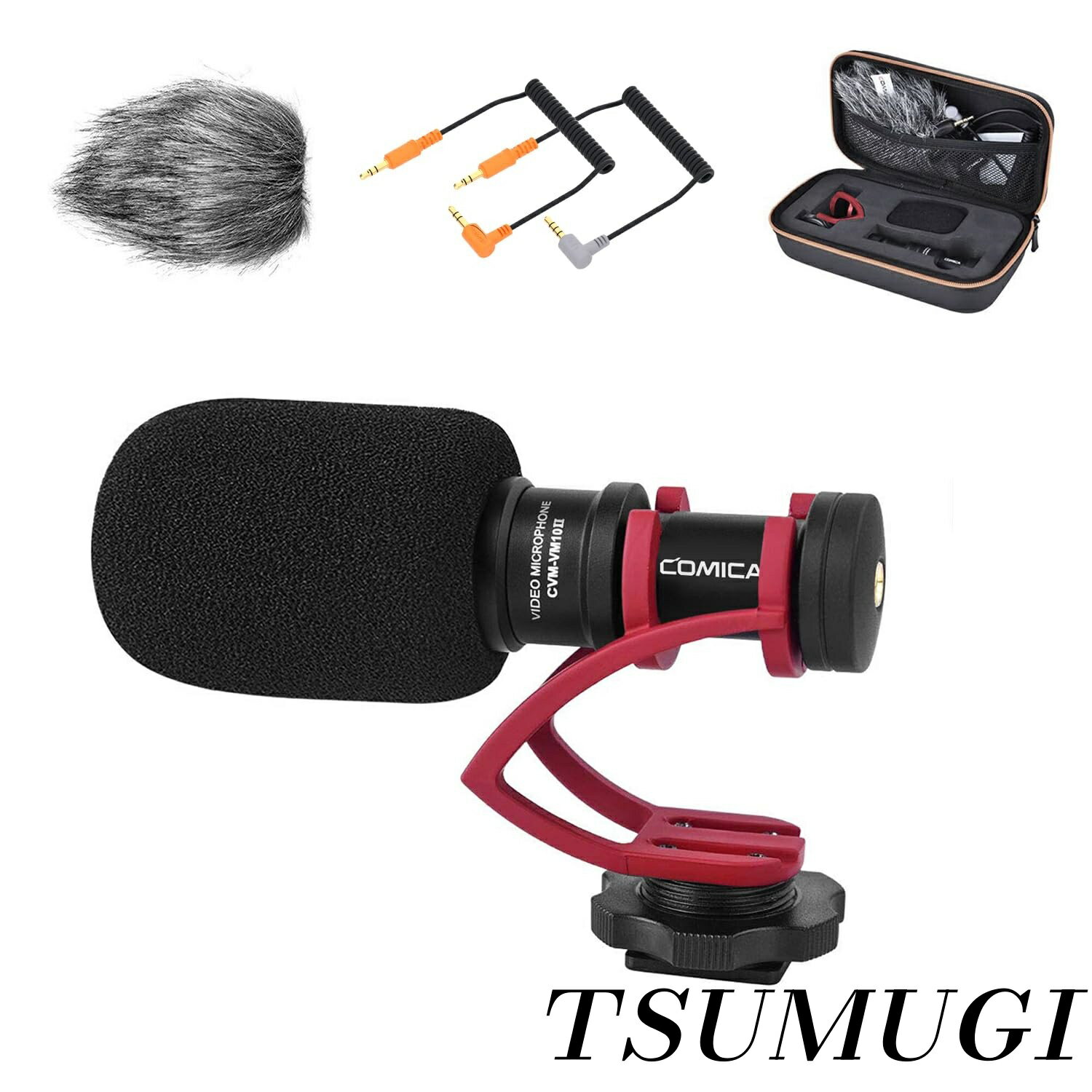 【幅広い互換性】セット内に二つの3.5mmアダプターケーブル（スマホとカメラ対応）が入っており、使う設備によって違うアダプターを選択できます。1/4コールドシューマウントもついており、osmoとデジタル一眼レフなどのカメラに接続できます。（...