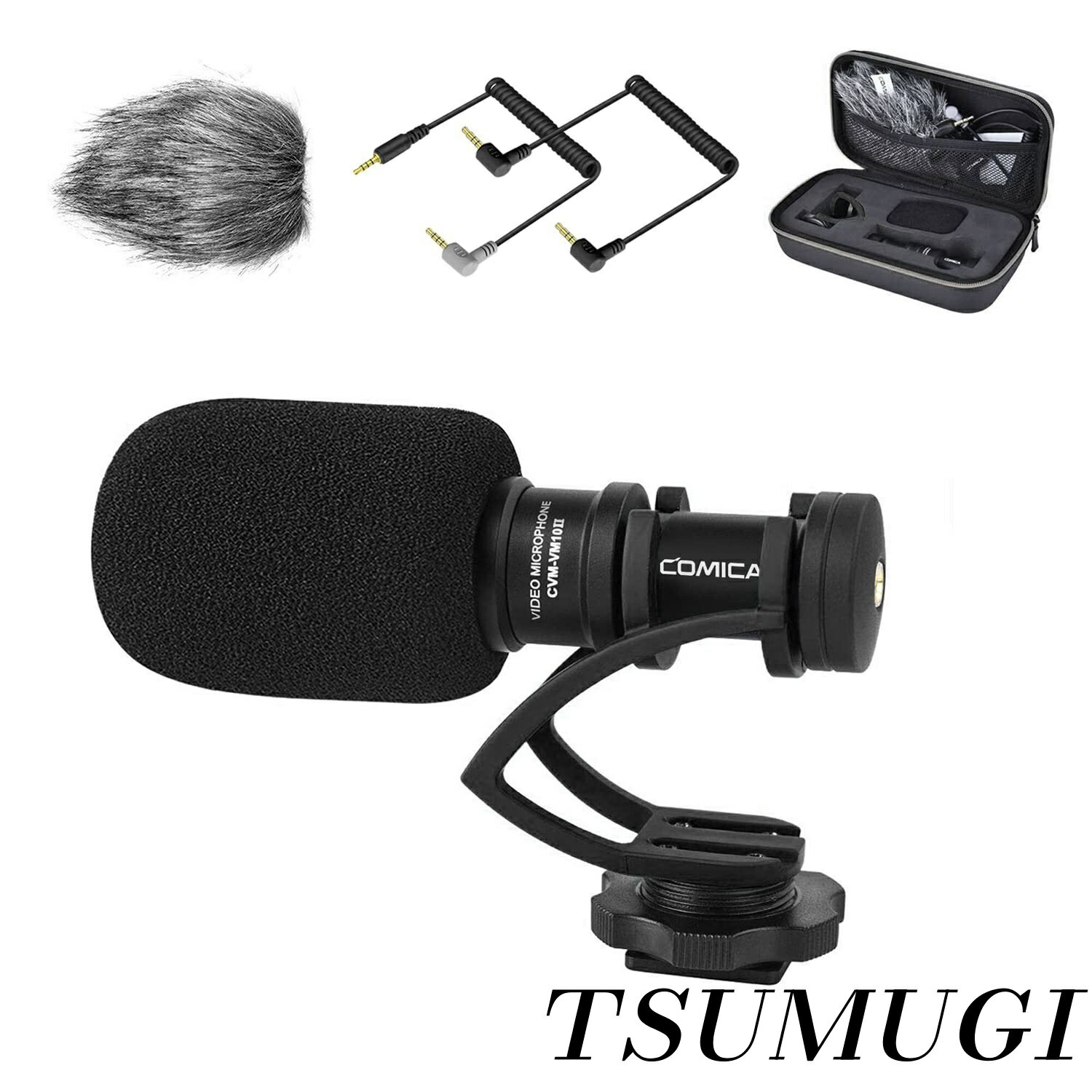 【幅広い互換性】セット内に二つの3.5mmアダプターケーブル（スマホとカメラ対応）が入っており、使う設備によって違うアダプターを選択できます。1/4コールドシューマウントもついており、osmoとデジタル一眼レフなどのカメラに接続できます。（...