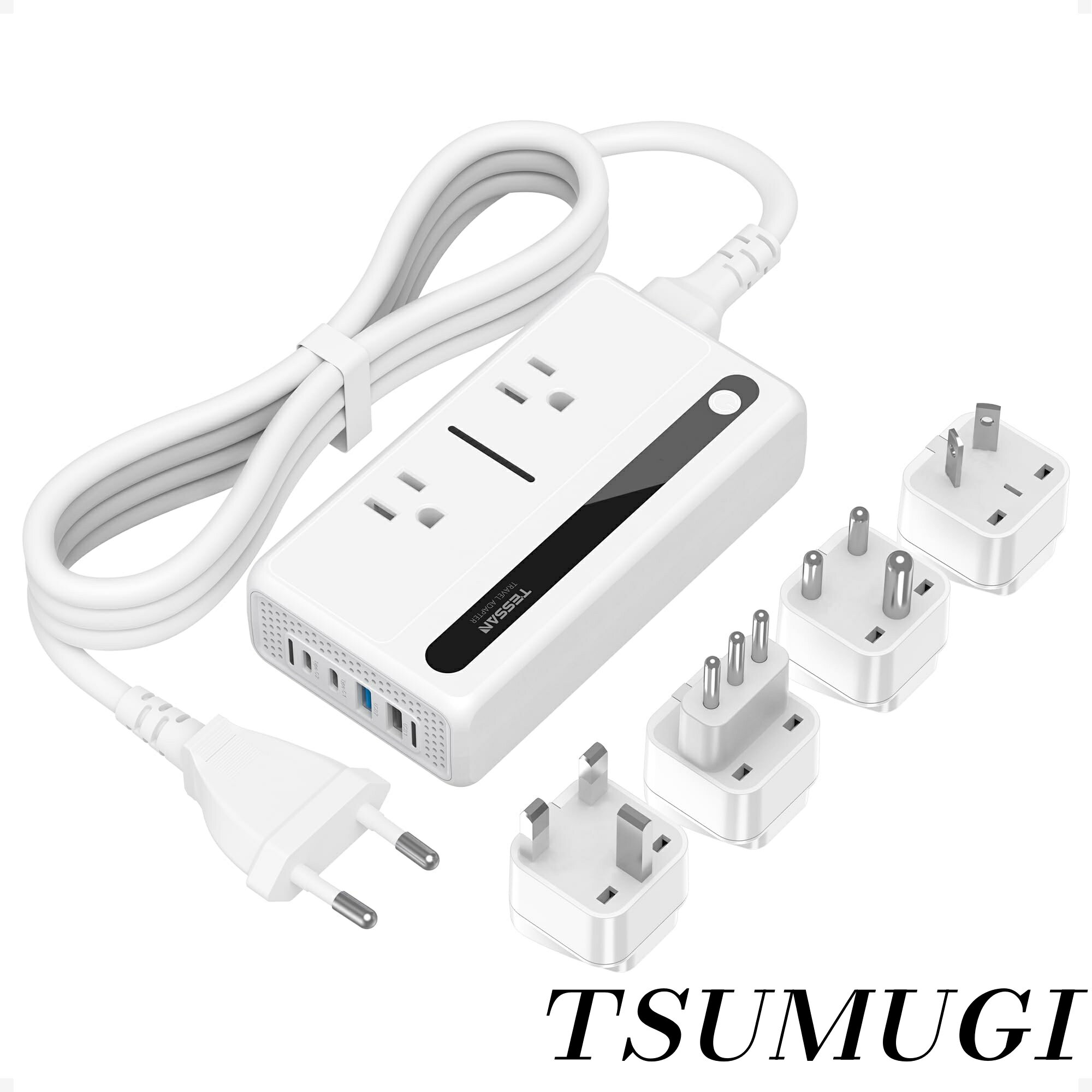 【変圧器 海外旅行用】110v 220v 変圧器はcタイププラグ付き延長コート1本とBF・O・B3・Lタイプ変換プラグを備えています。韓国（一部）、イギリス、ヨーロッパ、イタリア、オーストラリア、フランス、ドイツ、スペイン、インド、クウェー...