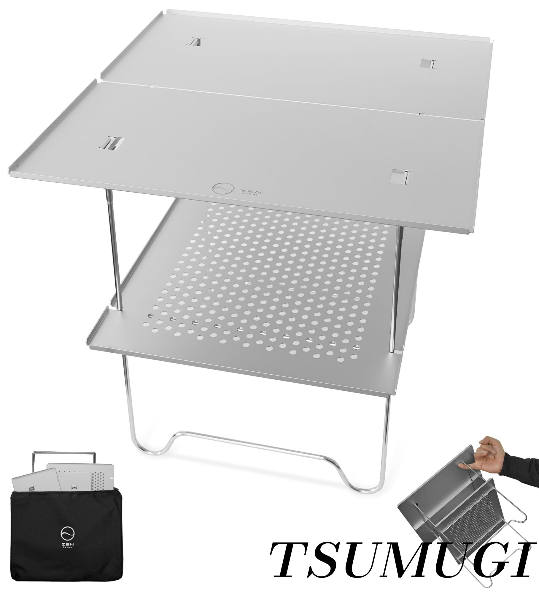 重さ半分、広さ2倍をコンセプトに作られた超軽量 X2段テーブル 「Air-2 Table」 これぞ軽量テーブルの完成形。ちょっとしたアウトドアやソロキャンプにおすすめです。【U.L.テーブル2つ分の広さ】2段構造で多くの物を置くことができ作...