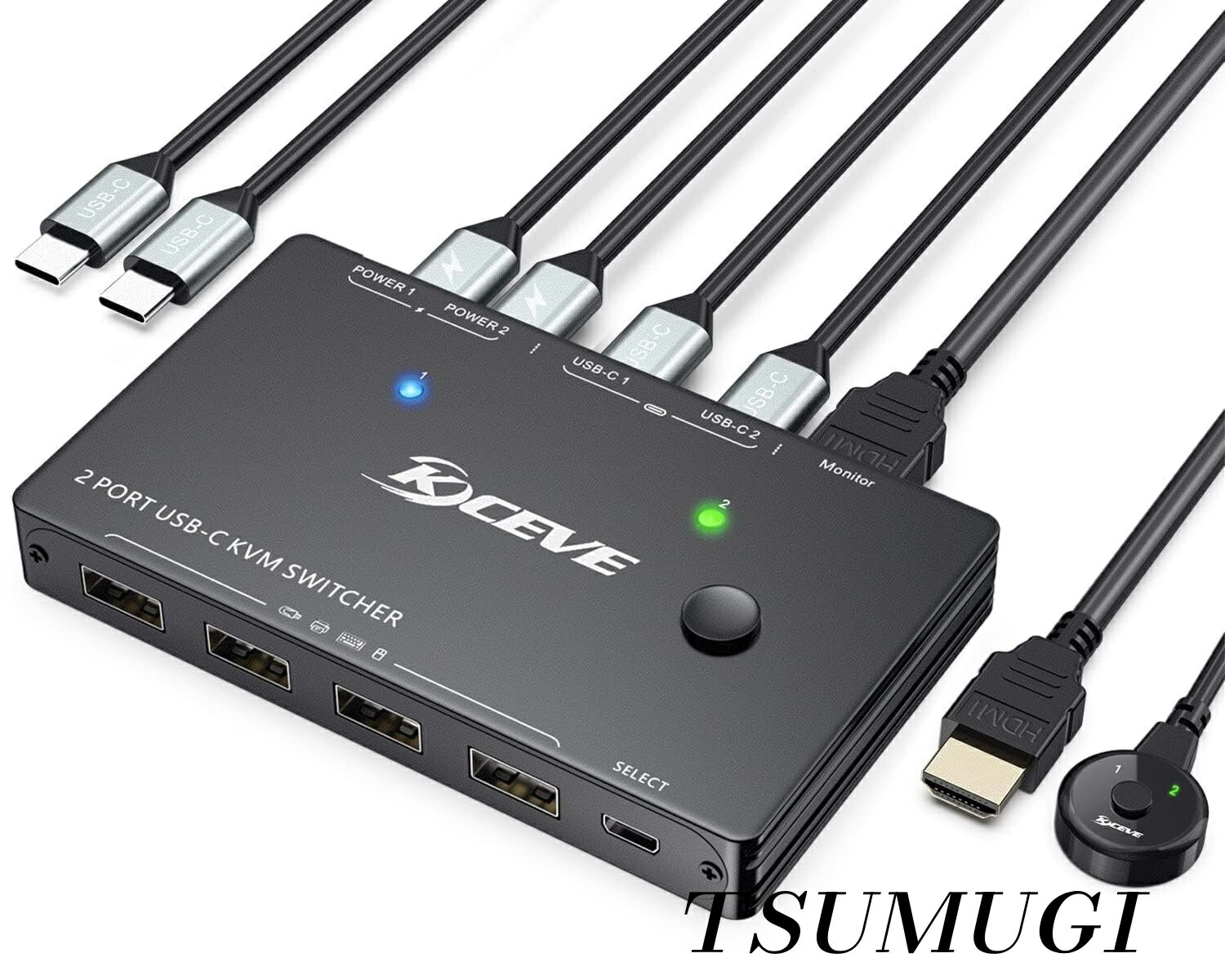 【2入力1出力 USB-C KVMスイッチ】このUSB-C KVMスイッチは、2つのUSB-Cポートを持つPCを接続し、マウス、キーボード、モニターを共有できるように設計されています。2つのType-CポートのPCと1つのHDMIポートのモ...