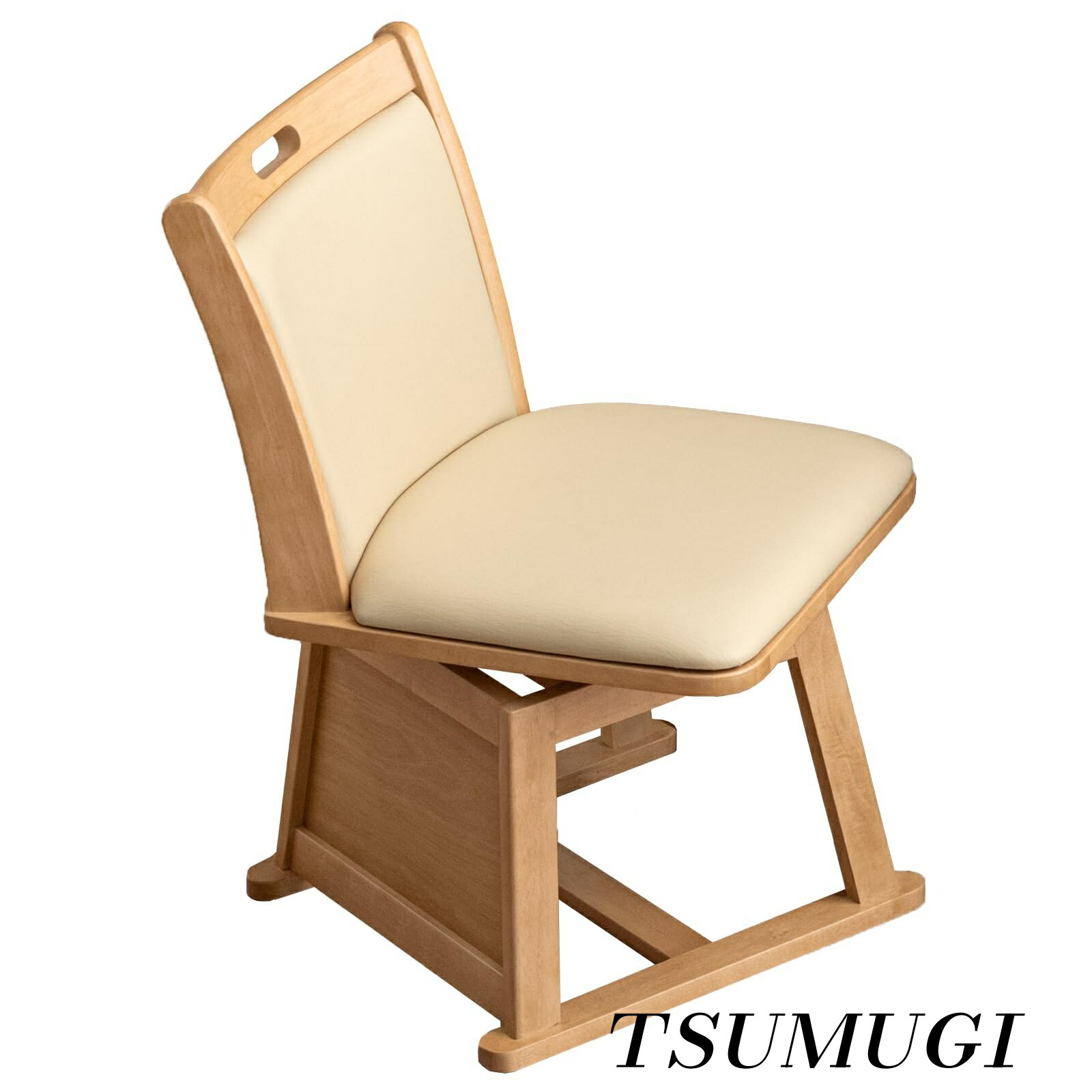 【サイズ】外寸：幅45×奥行51×高さ75cm / 座面高：40cm【素材】座面張り地：PVC / フレーム：ラバーウッド【梱包サイズ】44×48×49cm【備考】【組立品】【インドネシア製】 ※2025年9月16日より、チェアのデザインを...