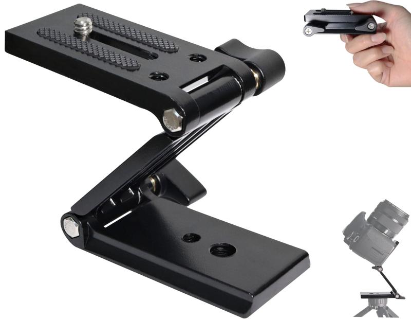 三脚 ヘッド アダプター 折り畳み式 角度変更 チルトスライダー アダプター Z型 雲台