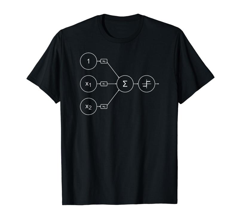 『パーセプトロン』、ローゼンブラット、人工ニューラルネットワーク、ディープラーニング、AI、Perceptron Tシャツディープラーニング（Deep learning、深層学習）やニューラルネットワーク（neal network、神経網）...
