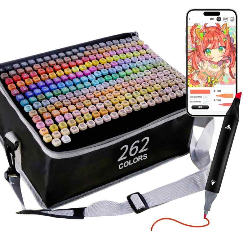 イラストマーカー マーカーペンセット アートマーカー 太細両端 バッグ付き 画材セット 色褪せしにく 手帳 塗り絵 デザイン コミック プレゼント速乾性に優れ、太細両端のペン先とバランス良くの色揃い、幅広い色合いやぼかしから大胆でユニークな...