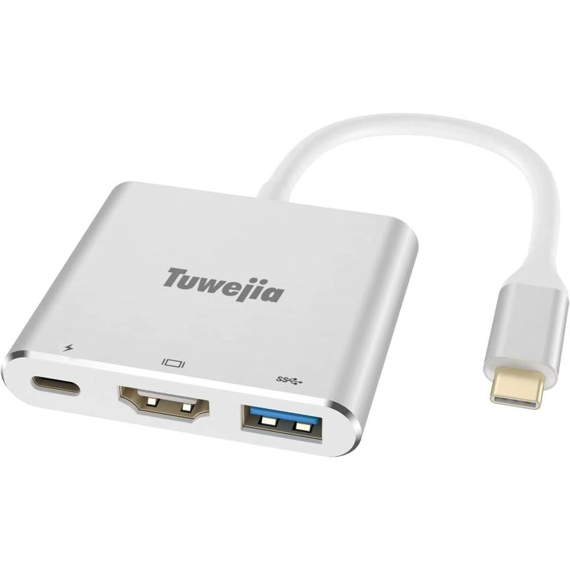 2024高機能版 USB Type-C HDMI アダプタ - 4K解像度 3.0高速ポート 100W PD急速充電 - MacBook/iPad Pro/iPhone 15/Huawei/Switch対応