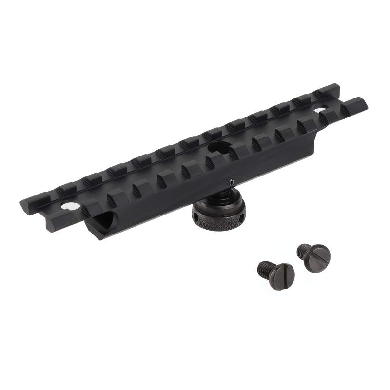 戦術的7/8インチ21mmピカティニー AR-15 キャリングハンドルレールマウント AR / M4 / M16タイプ汎用レール 12スロットマウントベース アウトドア活動用素材：高強度アルミニウム合金製のキャリーハンドルレールマウントアダ...