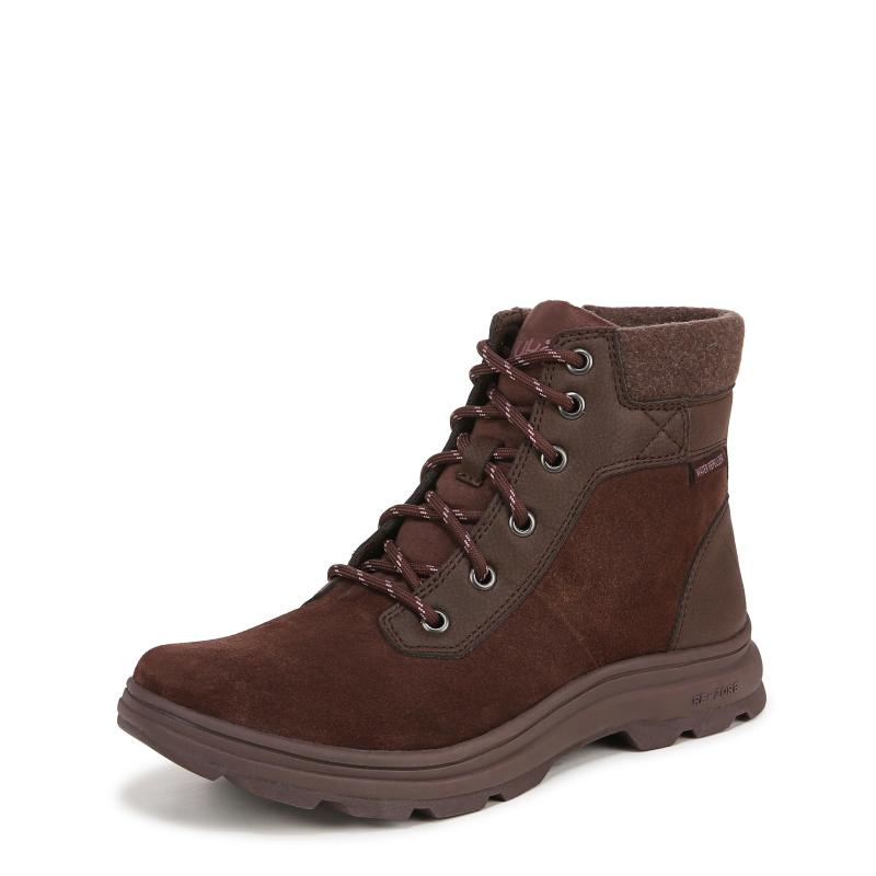 [Ryka] レディース Brunswick Suede Lace-up Ankle Bootiesアンクルブーツ快適な撥水性の冬用ブーツ。カジュアルウォーキング+普段着に最適。パフォーマンステクノロジー:かかとと前足部のRE-ZORBレス...
