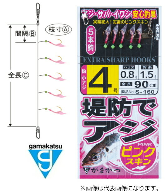 ■お買い物の前にご確認ください ⇒ 在庫表示/配送/送料等のご説明この商品の他のタイプを見る商品情報がまかつ Gamakatsu 堤防アジサビキピンクスキン S-160 / 仕掛け サビキ用仕掛け サビキ釣り 堤防 波止仕掛け●アミエビそっ...