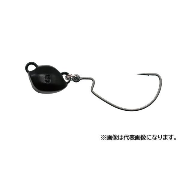 「根掛かりしにくい」とソルトシーンで絶大な評価を得るフレキシブルジグヘッド “根魚玉”。 その根魚玉を魚への違和感を抑えるマットブラック塗装で覆い、バス仕様にコンバージョン。 オフセットフック＆フレキシブルヘッドにより、メリハリのあるシェイ...