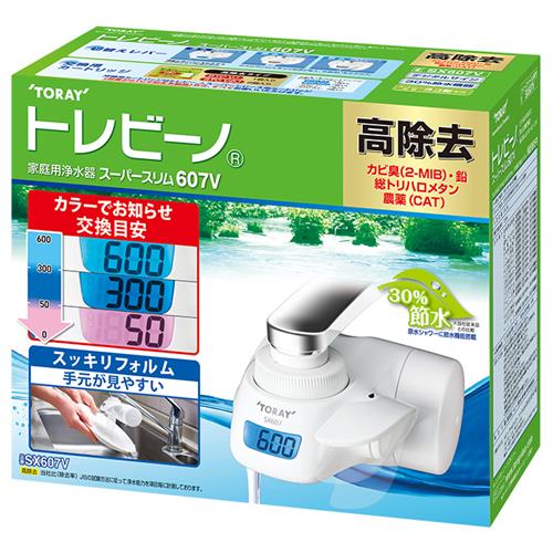 リニューアルに伴いパッケージ・内容等予告なく変更する場合がございます。予めご了承ください。 &nbsp; 商品名称 東レ トレビーノ　蛇口直結型浄水器　SX607V 内容量 1台 特徴 16物質除去●カラーでお知らせデジタルサイン●すっきり...