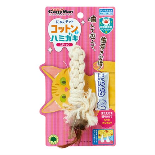 リニューアルに伴いパッケージ・内容等予告なく変更する場合がございます。予めご了承ください。 &nbsp; 商品名称 ドギーマンハヤシ キャティーマン　にゃんデント　コットンでハミガキ　スティック1個 内容量 1個 特徴 ハミガキが苦手な猫ち...