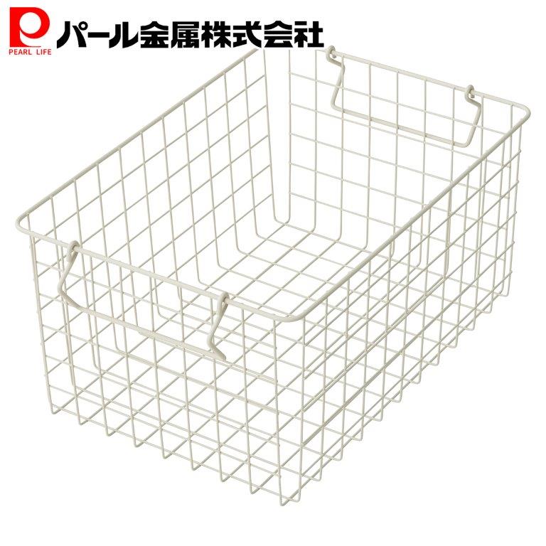【商品概要】 サイズ:LLサイズ|カラー:サンドホワイト 持ち手がついているので持ち運びがしやすく、持ち手を内側にすれば、スタッキングできるバスケットです 【スペック】 製品サイズ(約):幅370×奥行260×高さ180mm 材質:本体/ス...