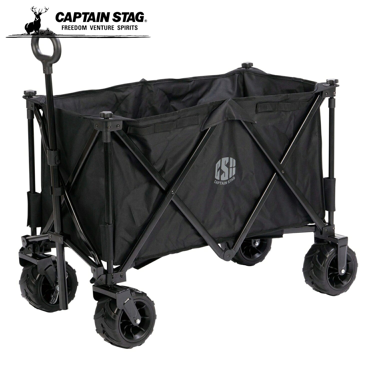 ■商品名 CS＋収束型4輪キャリー DX ■品番 UL-1086 ■商品説明 キャプテンスタッグ【CS＋】シリーズ!コンパクト収納可能な深型ビッグタイヤ4輪型キャリー。本体内側のポケット、サイドループ付きで細かい荷物も収納・運搬可能。本体カ...