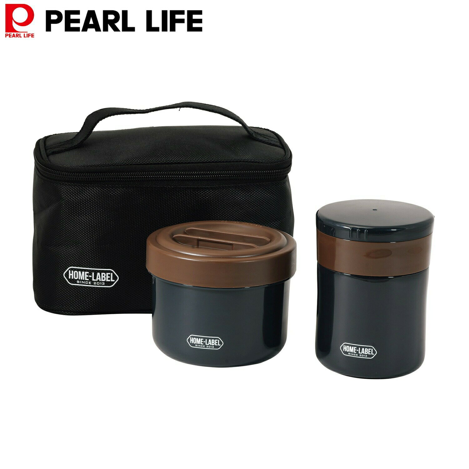 ■商品名 ホームレーベル 麺の弁当箱&つゆポット(ネイビー) ■品番 DC-6066 ■商品説明 製品サイズ:(約)バッグ/幅21×奥行13×高さ12.5cm(持ち手含まず)、つゆポット/外径9×高さ2cm、実容量/0.58L、保温効力/4...