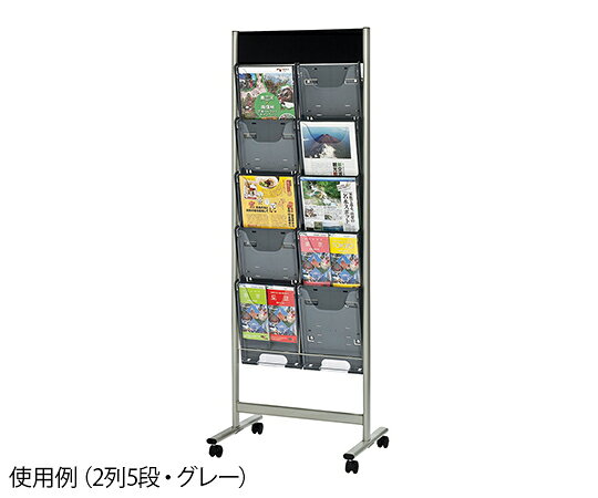 ●タイプ：2列5段●色：グレー●サイズ（mm）：551×420×1540●重量（kg）：10.8●ケース枚数：10●サイズチェンジパーツ個数：4●キャスター有●材質：本体／スチール楕円パイプ、ケース／PS樹脂●入数：1個●組立式●付属品：サ...