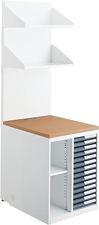 医療施設用　INFONT上棚付サイド収納HP-HDHT547RSAWMP2 コクヨ サイド収納 インフォントi INFONTi トレー・オープンコンビ 幅54cm 上棚付き 右側トレー 天板色ラスティックミディアム HP-HDHT547RS...