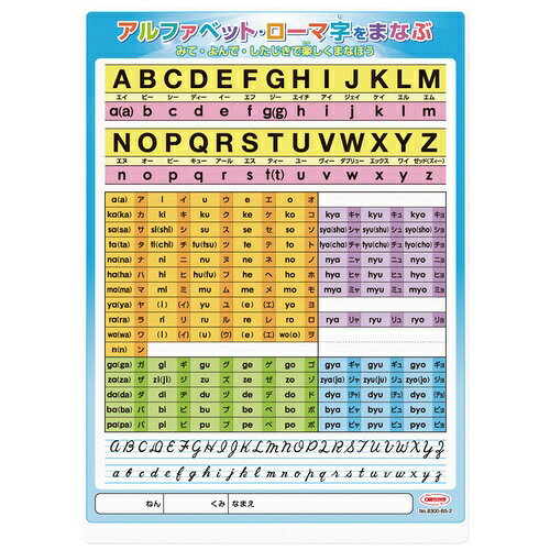 学習下敷 B5判 ローマ字 NO.8300-B5-2　共栄プラス品番【NO.8300-B5-2】 jtx742425 JAN4963346116742【商品仕様】 ●寸法：250×180mm●厚さ：0.6mm●仕様：ローマ字●材質：ポリプロ...