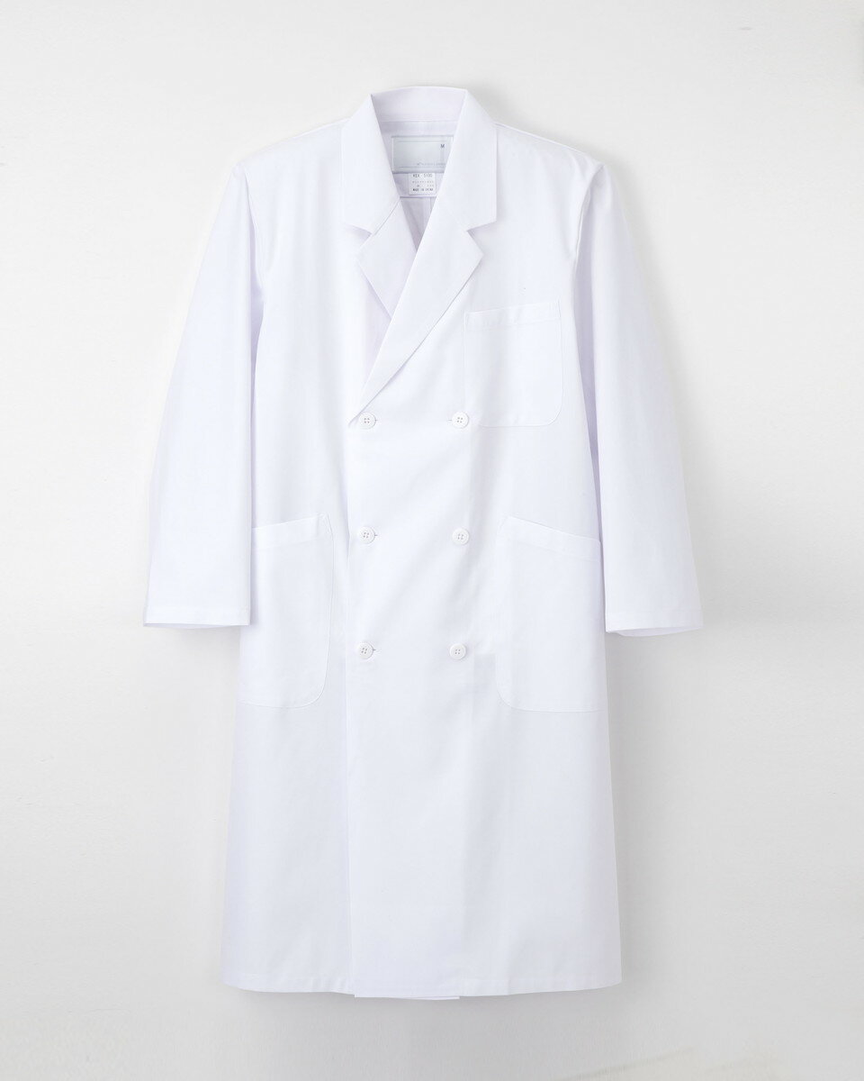 【病院専用商品】男子ダブル診察衣 KEX-5100(M)品番 16-1680-01011入り 医療機器対象外 ウェア・ナースグッズ 診察衣 ●コード番号　00251143 定価\5600 JAN 4545516018997 ●商品説明 ●皺...