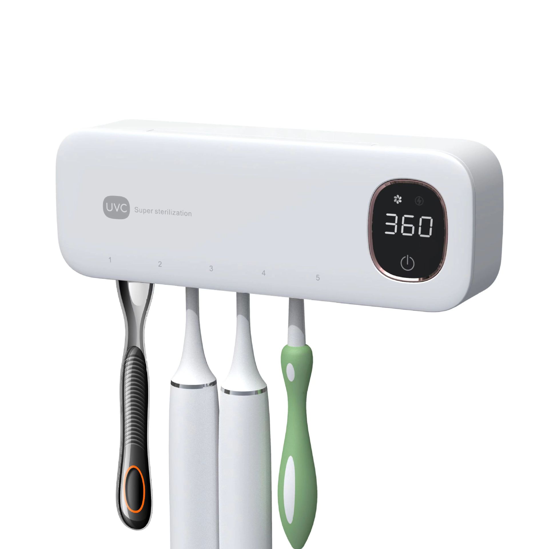 材質：ABS電源方式: usb充電タイプ制御方式: キー式最大電力: 2w消毒方式: 紫外線消毒時間: 5分浴室の湿気で繁殖する雑菌カビを UVC 紫外線でしっかり除菌、渦輪大風量ファンで歯ブラシの水分を素早く乾かす一体型歯ブラシ除菌乾燥器...