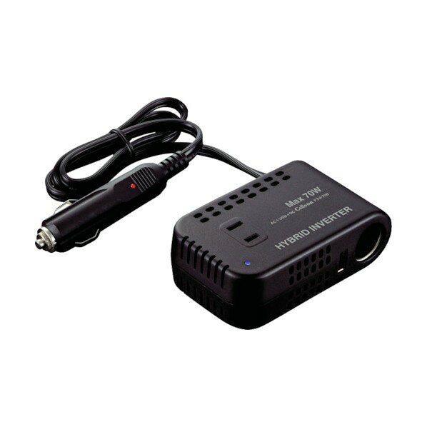 特徴 ■特徴 12V車の中で100V機器が使えます。 ■仕様 最大70W 定格出力56W 仕様 重量 275g 入数 1台 FTU70B