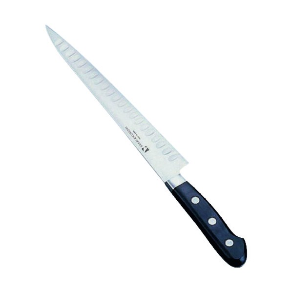 商品画像はイメージ画像です。実際とは異なる場合がございます。 特徴 ■特徴 堺 菊守 サーモン型包丁特殊ステンレス鋼アゴの部分を斜めに丸くカットしてあり、疲れにくく、フィットします。 両面に楕円状のくぼみを設けました。 ※包丁の表示サイズは...