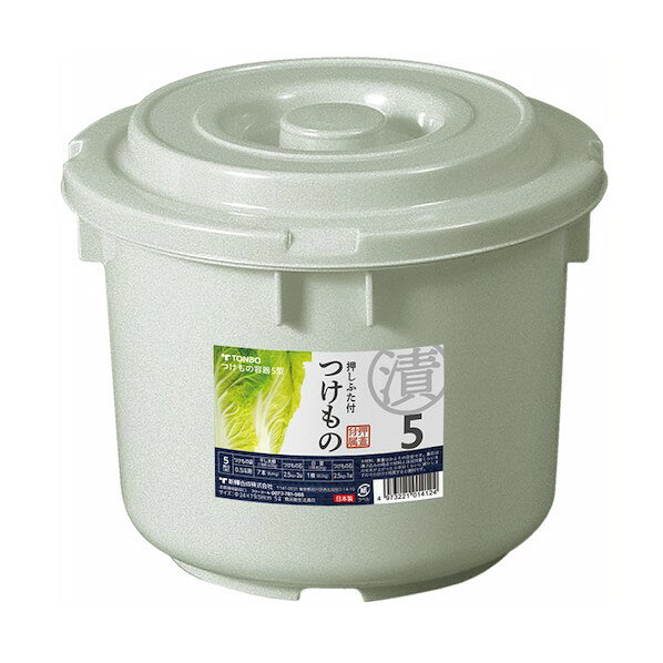 特徴 ■特徴 食品衛生法適合品、飲み水等の保存にも安心してお使いいただけます ■用途 食品・飲料水の保存容器 ■仕様 押しフタ付 ■材質 ポリエチレン ■付属品 押しフタ 仕様 容量 5L カラー グレー 重量 380G 入数 1個 原産国...