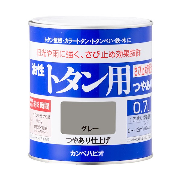 特徴 ■特徴 塗膜が強く、耐久性に優れています。 付着性がよく、サビ止め効果も優れています。 厳しい環境や気象変化にも耐え、トタン板を長期保護します。 ■用途 屋根、ひさし、塀などのカラートタン板。 シャッター、フェンスなどの鉄部、木部。（...