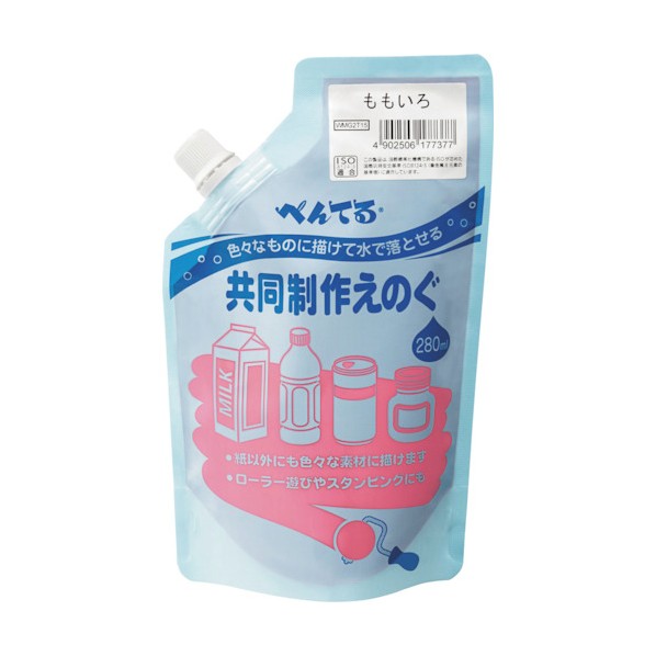特徴 いろいろなものに描けて水で落とせる、安全性の高いえのぐです。 単色全12色。 色名:ももいろ 容器:パウチ容器 仕様 カラー ももいろ 入数 1個 10863