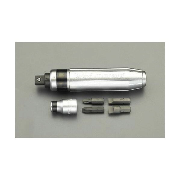 特徴 ●(セット内容):6点 ●(+)ビット:#2・#3 ●(-)ビット:1.6×9・1.6×11mm ●ビットホルダー:8mm(5/16")hex×1/2"sq ●ドライバー全長:143mm ●ドライバー差込角:1/2" ●ビット対辺:8...