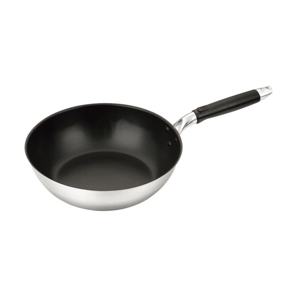 特徴 ■特徴 ●アップハンドルで使いやすく、ミラー仕上げでキッチンで映えます。 ■仕様 ●サイズ：直径280×深さ83mm ●板厚：2.6mm ●質量：900g ●材質：アルミニウム（内面/ナバロンハードコート、外面/ミラー仕上げ、底/ステ...