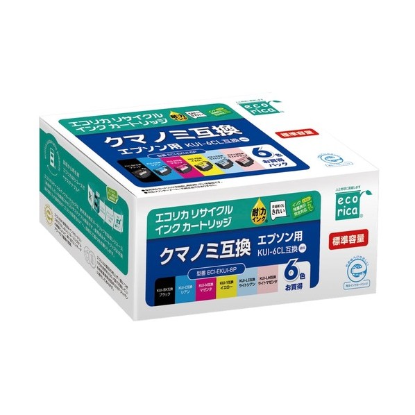 特徴 ■特徴 互換インクシェアNo.1 圧倒的な販売実績 信頼の証 エコマーク認定・グリーン購入法適合商品 安心のサポート体制 「エコリカ回収BOX」で回収しリユース（再使用）製品として再生した環境にやさしい製品 ■用途 印刷コスト削減、環...