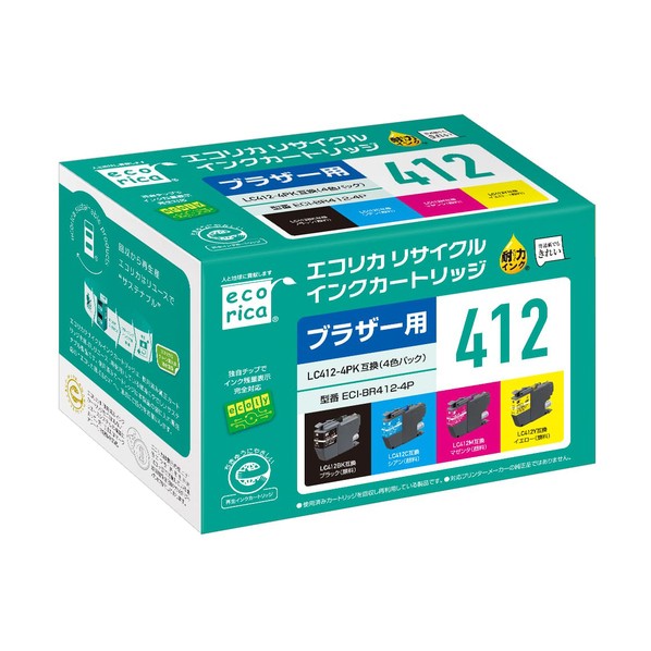 特徴 ■特徴 互換インクシェアNo.1 圧倒的な販売実績 信頼の証 エコマーク認定・グリーン購入法適合商品 安心のサポート体制 「エコリカ回収BOX」で回収しリユース（再使用）製品として再生した環境にやさしい製品 業界初、インク残量表示に完...