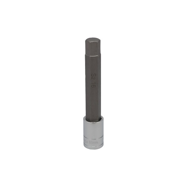 特徴 ●6角キャップスクリュー用のロングビットソケット。 ●差込角("SQ):1/2 ●サイズ(mm):16 ●全長(L1;mm):140 ●軸長(L2;mm):102 ●外径(D;mm):24 ●メーカー型番:23954 仕様 サイズ 1...