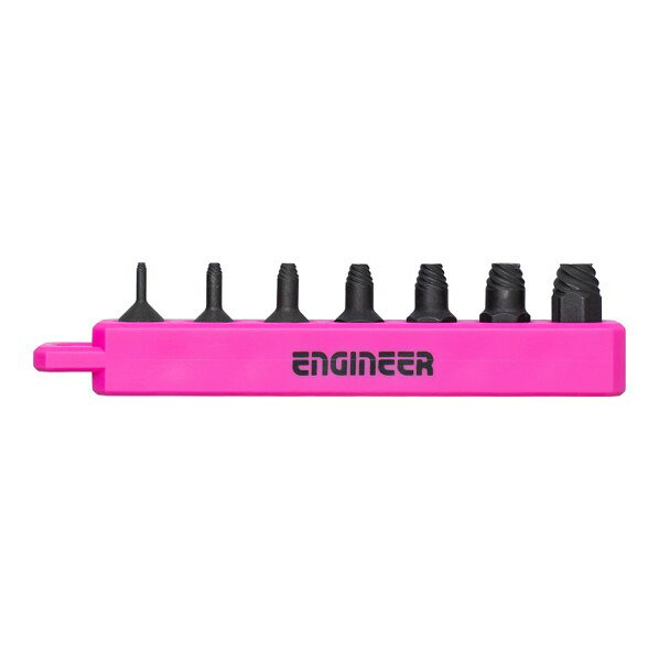 特徴 【商品説明】 ●「PINK&BLACK」シリーズ。 ●潰れた六角穴付きボルトを叩かず外せるネジモグラ 極短の7本セット。 ●新設計の先端形状により、六角穴にガッチリ喰い込み、潰れた六角穴付きボルトを叩かず外せます。 ●全長極短18mm...
