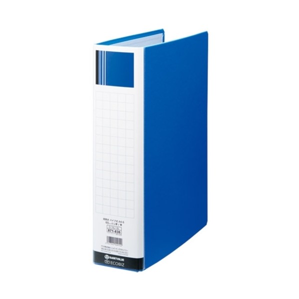 特徴 ■特徴 左右どちらからでも書類を入れることのできる両開きとじ具のパイプ式ファイルです。 インデックスは付いておりません。 ■材質 表紙：オレフィンペーパー貼 仕様 入数 10点 D176J10BL