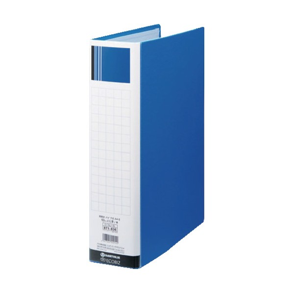 特徴 ■特徴 左右どちらからでも書類を入れることのできる両開きとじ具のパイプ式ファイルです。 インデックスは付いておりません。 ■材質 表紙：オレフィンペーパー貼 仕様 入数 1点 D176JBL