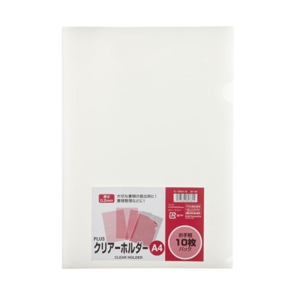 特徴 ■用途 大切な書類の提出時に。 書類整理などに。 ■材質 ポリプロピレン（PP）0．2mm 仕様 重量 240g 入数 10枚 FL170HO10