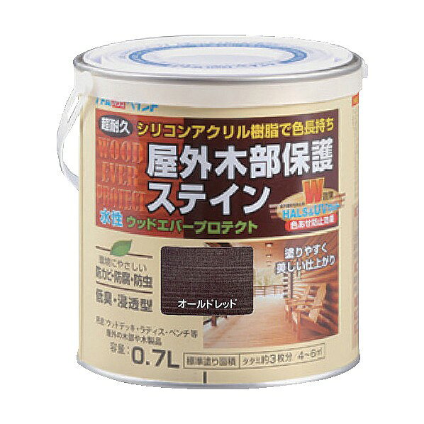特徴 ●用途:ウッドデッキやラティスの防虫防腐防カビに ●塗り面積:4〜6m2(畳枚数換算で約 3枚分) ●水性 2回塗り ●乾燥時間:夏期 約1時間、冬期 2〜3時間 ●うすめ液:不要(薄めずご使用ください) ●ハケ洗い:水 ●塗りつぶし...
