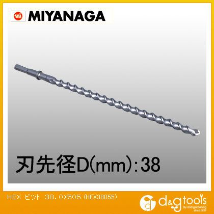 特徴 ●石材用に厳選された超硬チップを採用。 ●全体熱処理により、折れに強く曲がりにくい。 HEX38055