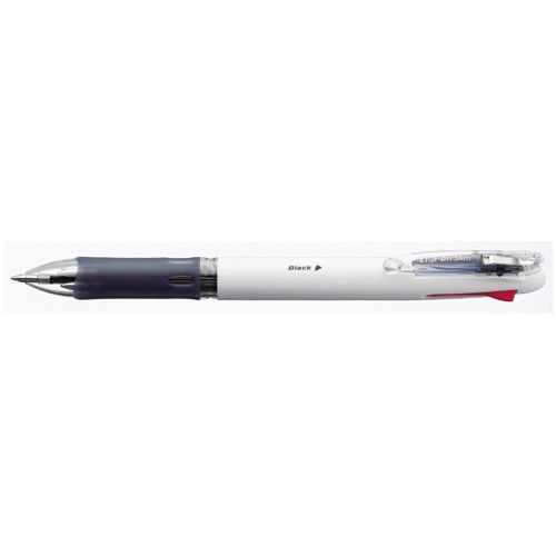 特徴 1本で黒・赤・青・緑の油性インク4色が使える多色ボールペン。 最大軸径が単色ボールペン並のスリムボディ。 手帳・ポケット・ペンケース、または女性の手にもスッと収まる使い勝手の良いボールペンです。 折れにくいバインダークリップ、滑りにく...
