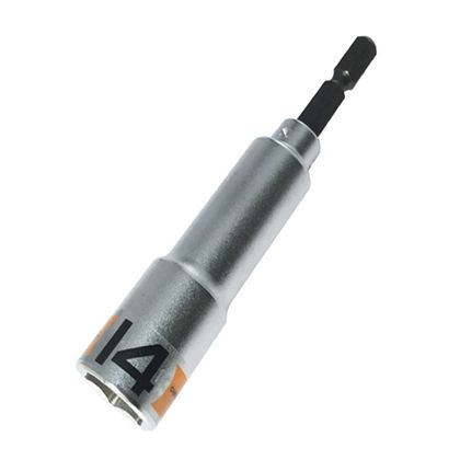 特徴 18V対応のインパクトドライバー用セミロングソケットビットです。 ナットの落下を防ぐスタンダードな深穴タイプです。 軸折れに強い強靭な高級鋼材NKD-1鋼を使用しています。 ハードな使用でも長寿命を実現しました。 ビットとソケットの接...