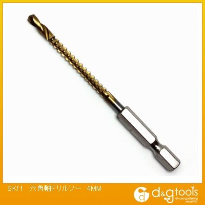 特徴 穴あけやバリ取り穴の拡大作業が可能です。 木材穴あけやバリ取り作業。 ドリルはハイス製で耐久性抜群です。 刃先はシンニング加工で材料への食いつき抜群です。 木材・薄鉄板への穴あけ作業にも最適です。 六角軸仕様なのでインパクトドライバー...