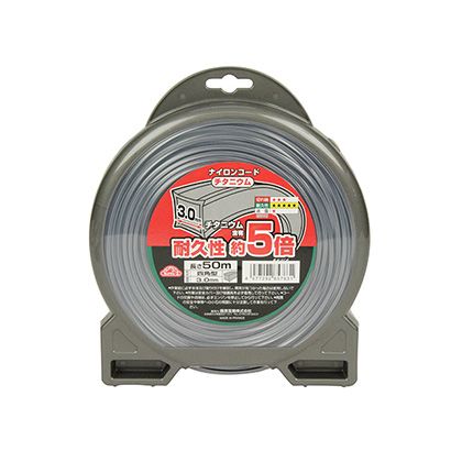 特徴 チタニウム含有で耐久性が約5倍(従来比)になりました。 草刈作業用。 小石の多いところ・フェンス、塀の際・雑草、植木の周囲での作業に最適です。 耐久性超特化型なので長時間の草刈り作業に最適です。 ●形状:四角型。 ●直径:3.0mm。...