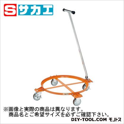 特徴 ドラム缶専用なので荷台からドラム缶が落ち難い ●外寸：H140mm ●カラー：オレンジ ●均等積載荷重：250kg ●質量：10kg ●キャスター：100φ ●クイックターン方式 ●外形寸法＝φ805 ●荷台有効寸法：φ609mm ●...