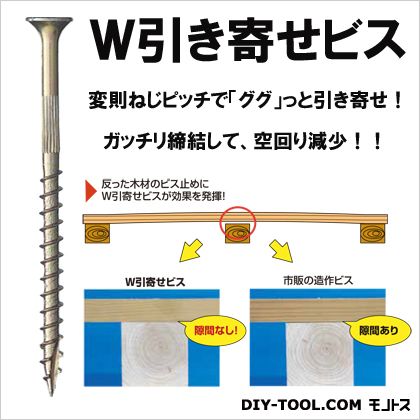 商品画像はイメージ画像です。実際とは異なる場合がございます。 特徴 【商品説明】 変則ねじピッチでググッ! と引き寄せ ガッチリ! 締結。 空回り減少! 反った木材のビス止めにW引寄せビスが効果を発揮! 【用途】 木下地用 【注意】 木下地...