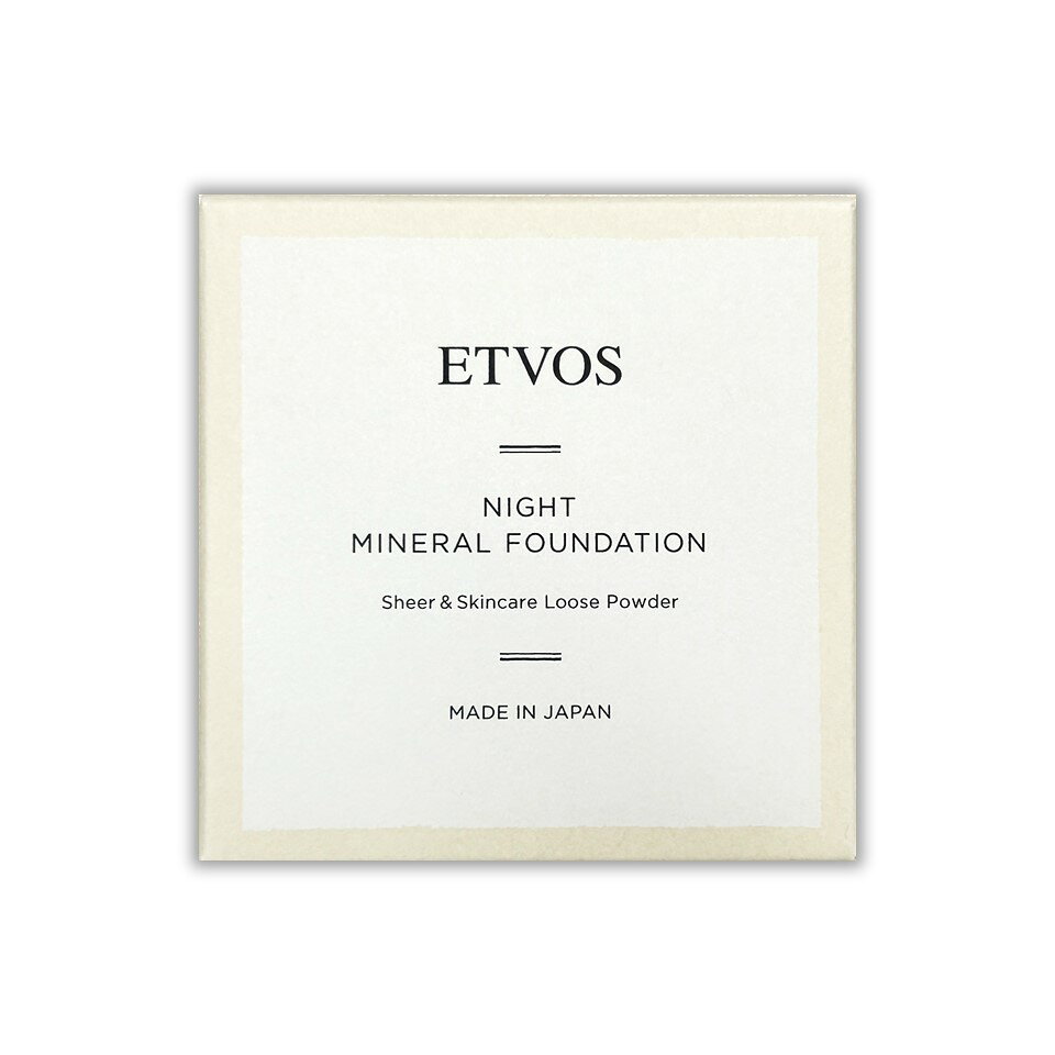 製品について 　 　 ブランド ETVOS エトヴォス アイテム ETVOS エトヴォス ナイトミネラルファンデーション 5g ツヤ肌 皮脂吸収 崩れ防止 つけたまま眠れる 原材料・成分 マイカ、シリカ、カオリン、オリーブ果実油、リン酸アス...