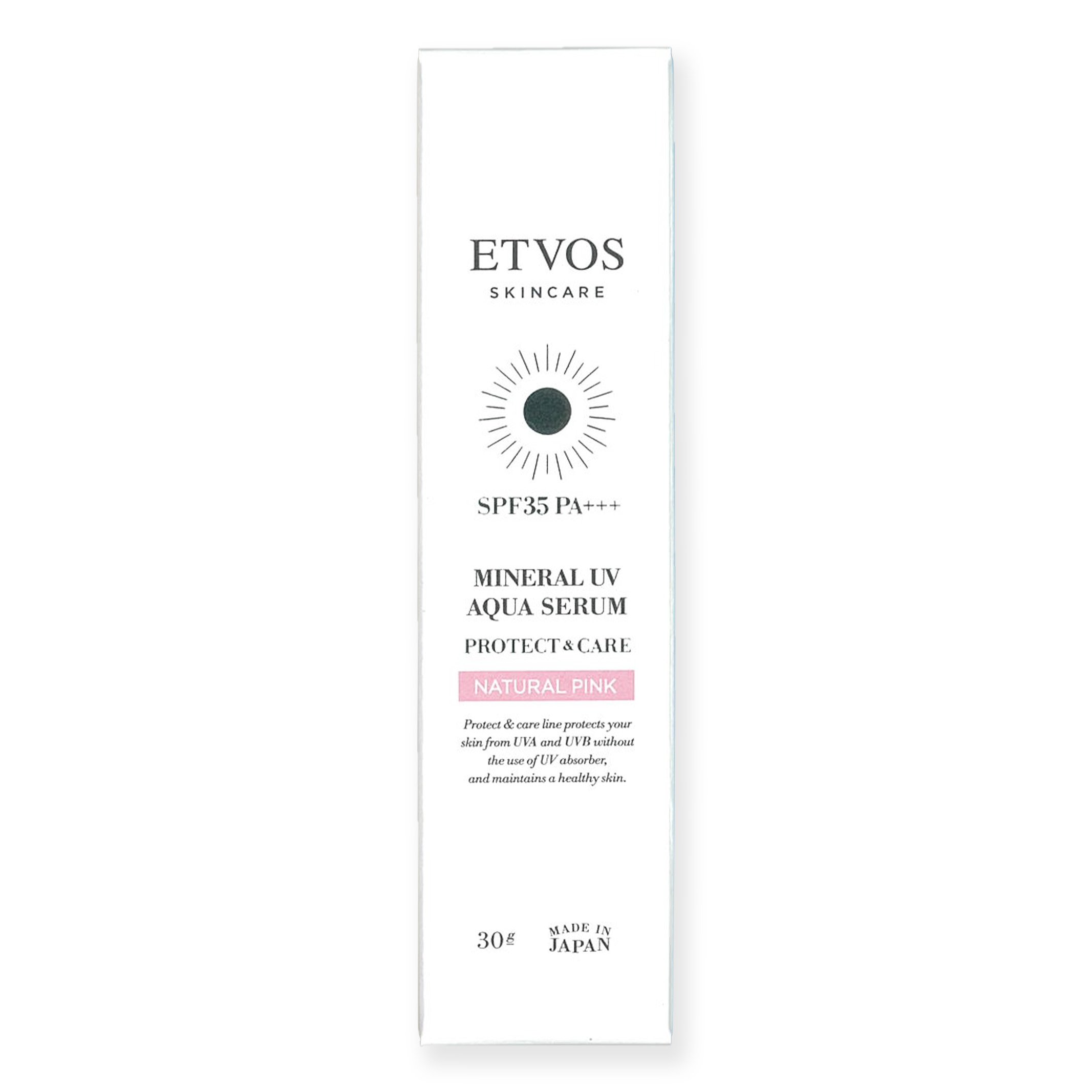 製品について ブランド ETVOS エトヴォス アイテム ETVOS エトヴォス ミネラルUVアクアセラム ナチュラルピンク 30g SPF35 PA+++ 日焼け止め 化粧下地 内容量(約) 30g JAN 4580682133938/t...