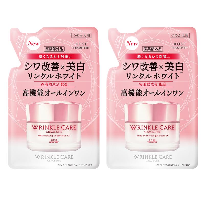 商品区分：医薬部外品 ●1品7役、シワを改善し美白効果のある高機能オールインワンジェル。 ●W有効成分配合。高機能モイストブライト成分配合。 ●なめらかなジェルクリームで肌（角層）のうるおい低下を防ぎながらシワ悩みとシミ悩みをケアします。 ...