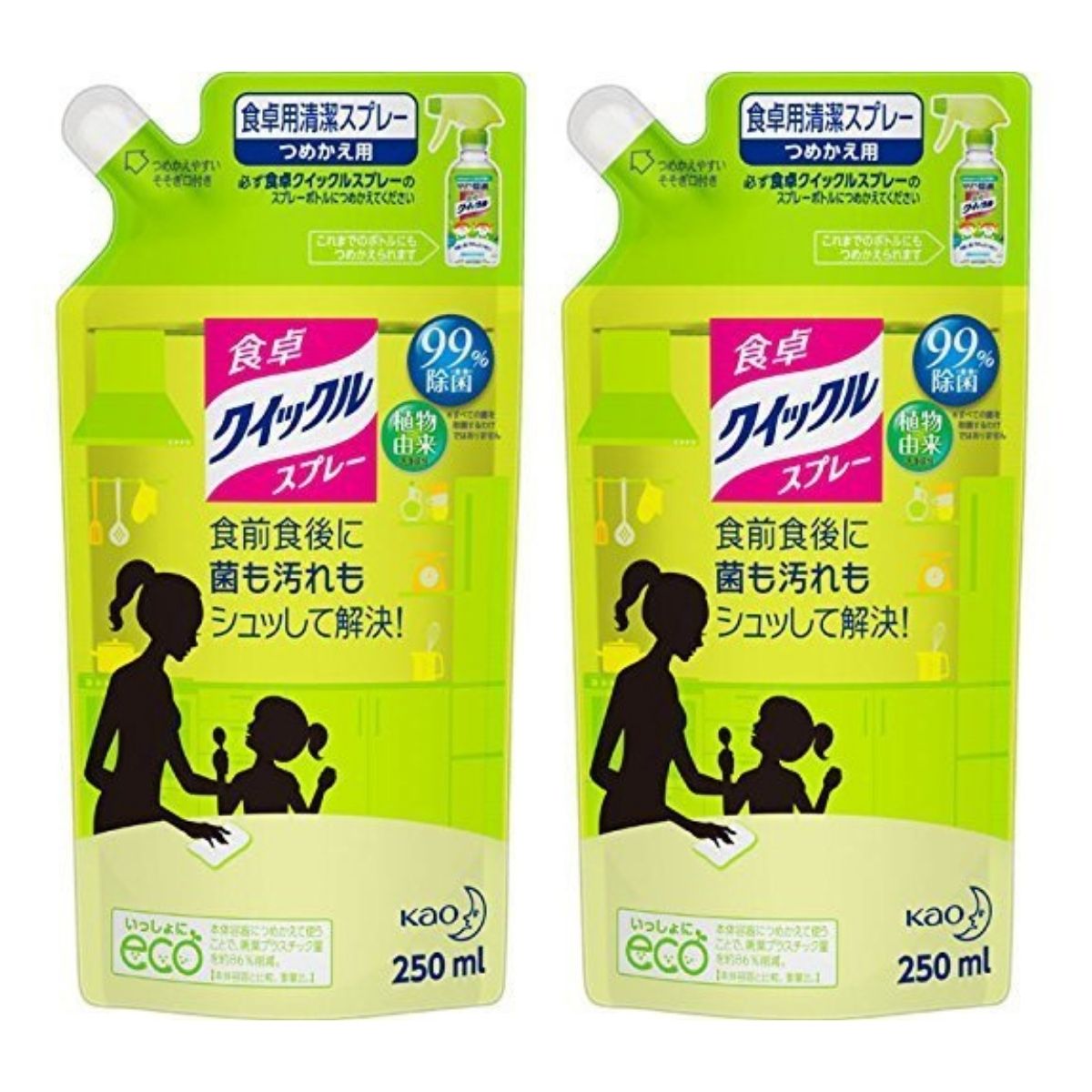【食卓クイックル 除菌スプレー ほのかな緑茶の香り 詰め替えの商品詳細】 ●99％以上除菌の食卓用清潔スプレーです。 ●ティッシュでOK。手軽に菌・汚れがスッキリ！ ●食前食後のこまめ除菌に。食卓などの食べこぼし・手垢をしっかり落とし、消臭...